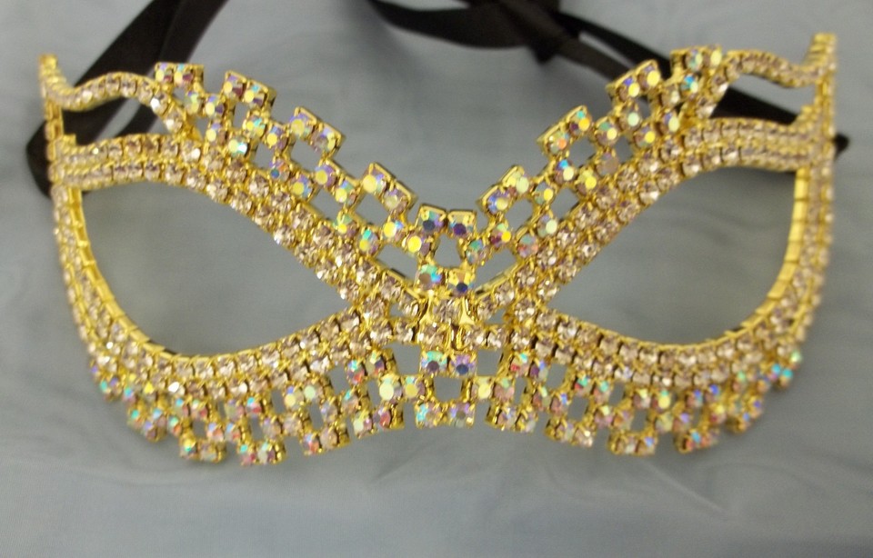 Full Rhinestone Crystal Masks Silver Gold Wedding Masquerade Mask | eBay