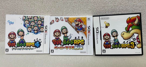 Mario and Luigi RPG 3 , 4 Dream Adventure & Paper Mario Mix set DS NDS ...