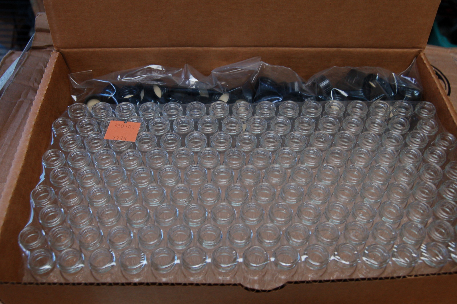 Kimble glass vials opticlear vial vials screw caps clear w/ rubber ...