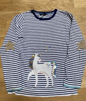 Joules Striped Sweater With Unicorn Appliqué Size 11-12 | eBay