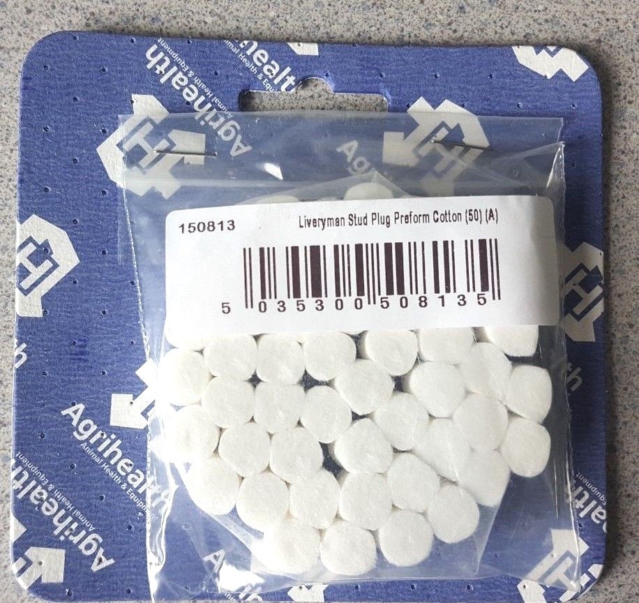 50PK COTTON STUD PLUGS ,RUBBER 20PK , WOODEN STUD HOLE CLEANER HORSES ...