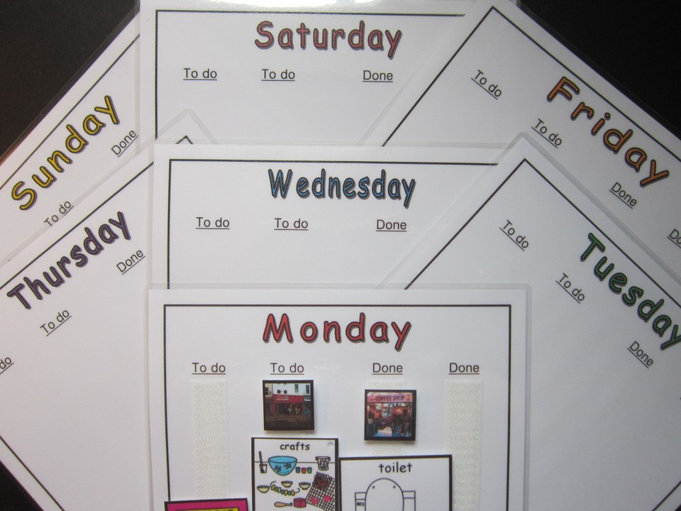 DAILY TIMETABLE ROUTINE CHARTS - ASD Autism Visual Aids ADHD SEN PECS ...