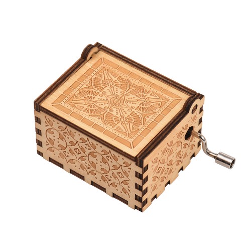 Vintage Wooden Box -size Hand Crank Wood Musicbox Beautiful S3T6 | eBay ...