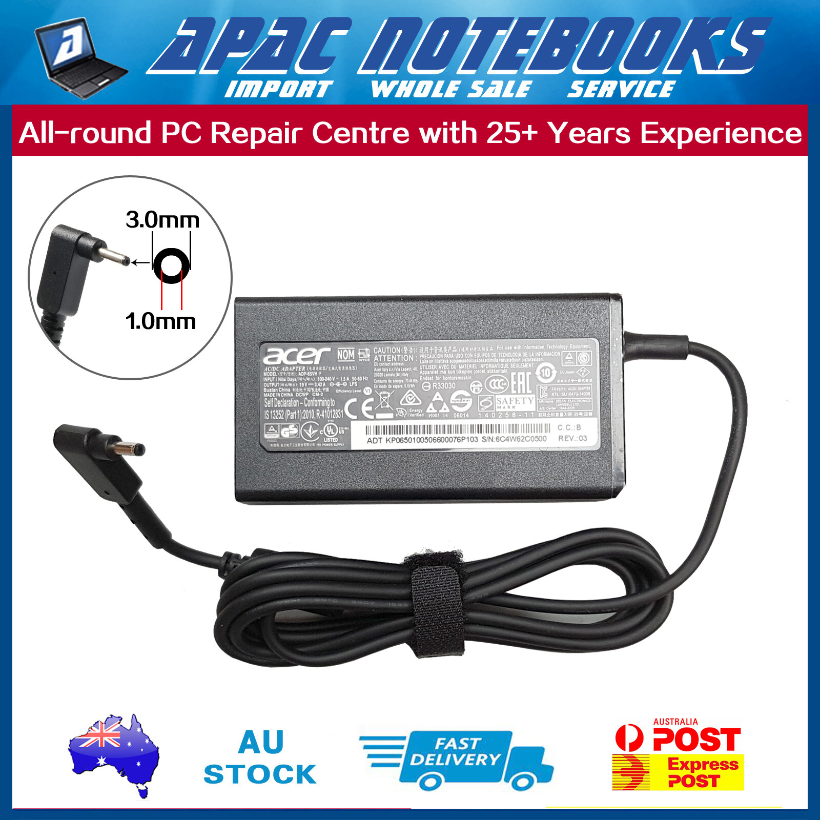 Genuine 65W AC Adapter Charger Acer Aspire 5 A515-54 A515-54G ADP-65VH ...
