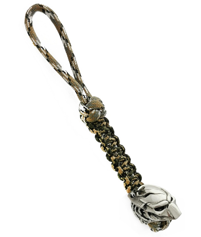 EDC Paracord Knife Lanyard with Solid Metal Paracord Bead Pendant Alien ...