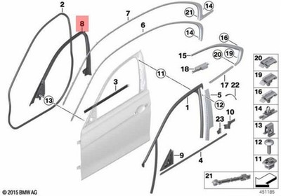 Genuine BMW Hybrid 3 M3 Sealing Window Frame Interior Front Right ...