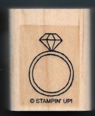 ENGAGEMENT RING DIAMOND WEDDING RING NEW Love Stampin' Up! wood RUBBER ...