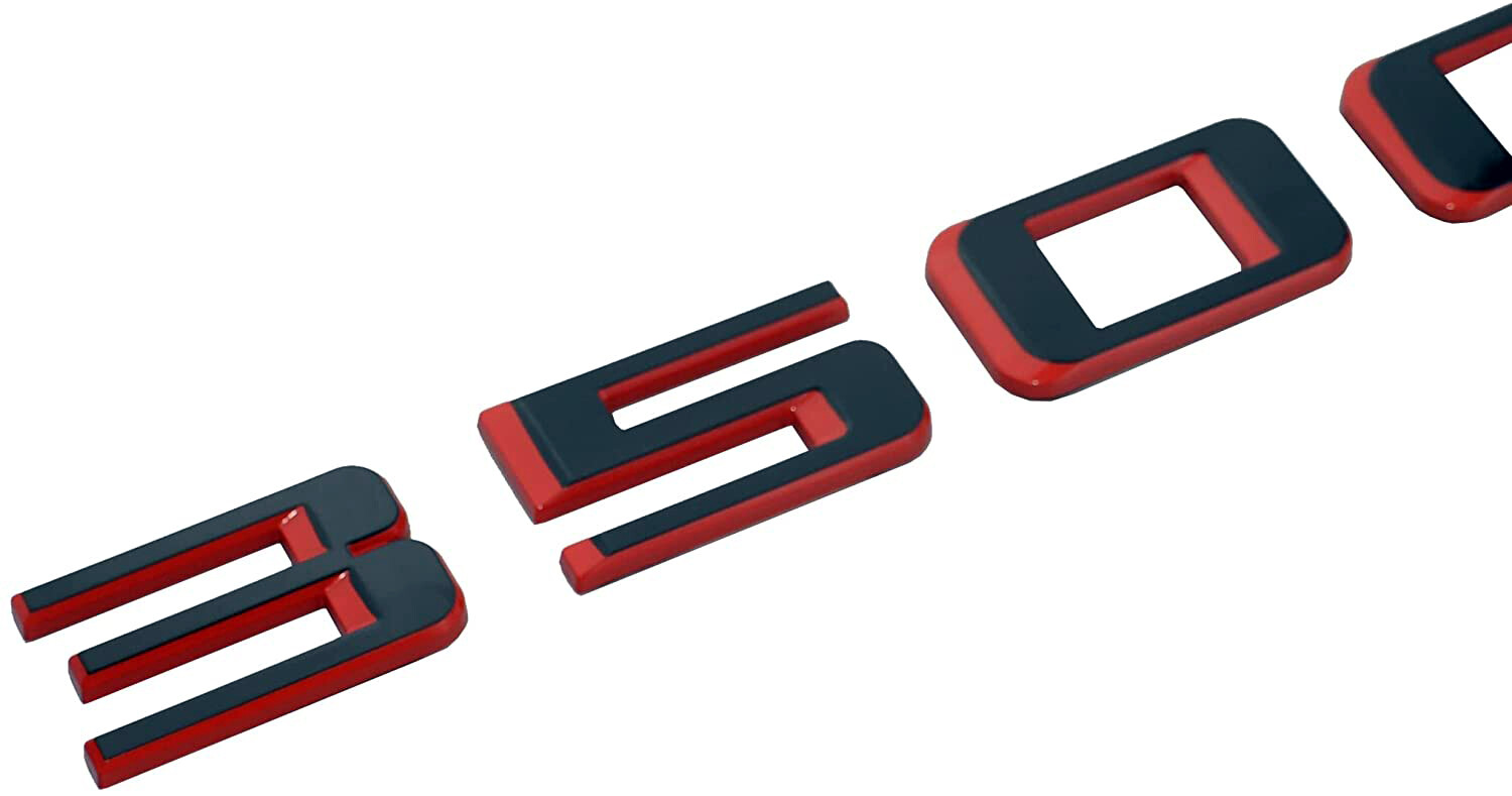 2PC Red Black 3500 HD Emblem Nameplate 2019-2022 3500HD Badge 84806909 ...