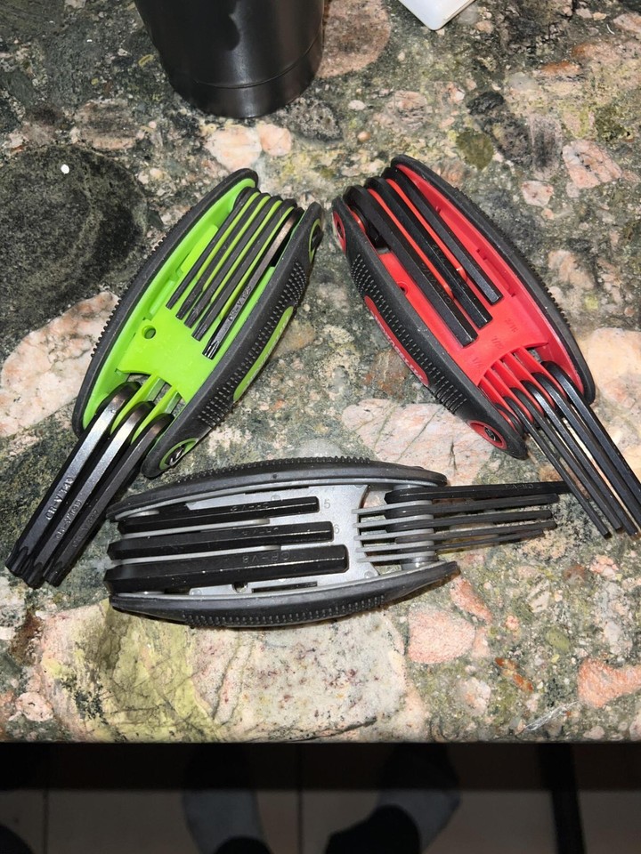 3 Piece Folding Hex Key Set SAE/Metric/Star Compact Multi-Tool Allen ...