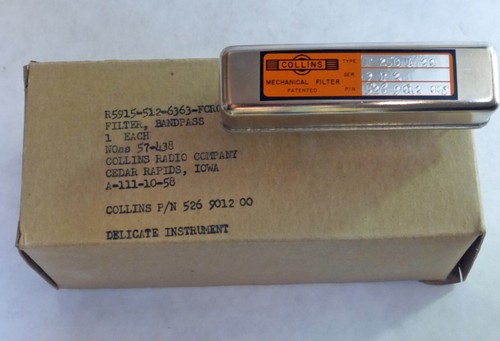 COLLINS MECHANICAL FILTER 526-9012-009 TYPE-F250-A20 CENTER FREQ. 250 ...