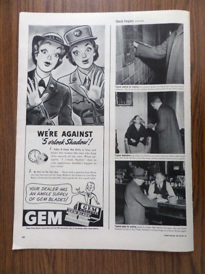 1943 Gem Razor Shaving Ad Navy Gals Against '5 o'clock Shadow | eBay