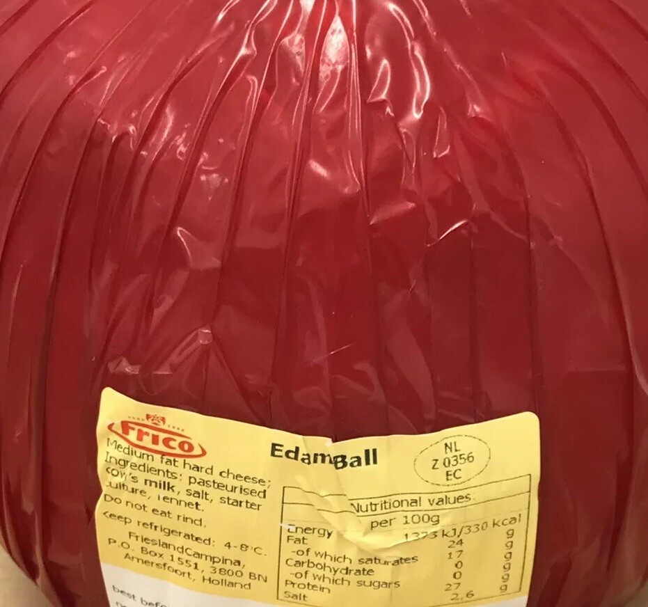 Edam Cheese Large Ball 1.9kg Mild Dutch Cheese Not Cheddar , From ...