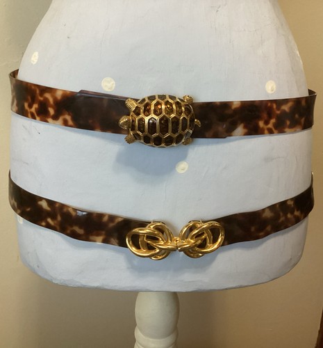 Vintage 80's Tortoise Shell Pattern Plastic Belts Lot of 2 | eBay