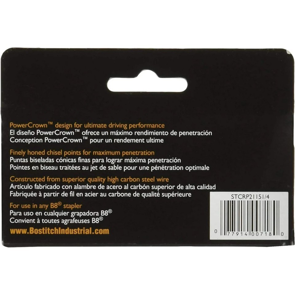 Stanley Bostitch B8 PowerCrown Premium 1/4 Staples– 5,000 per Box ...