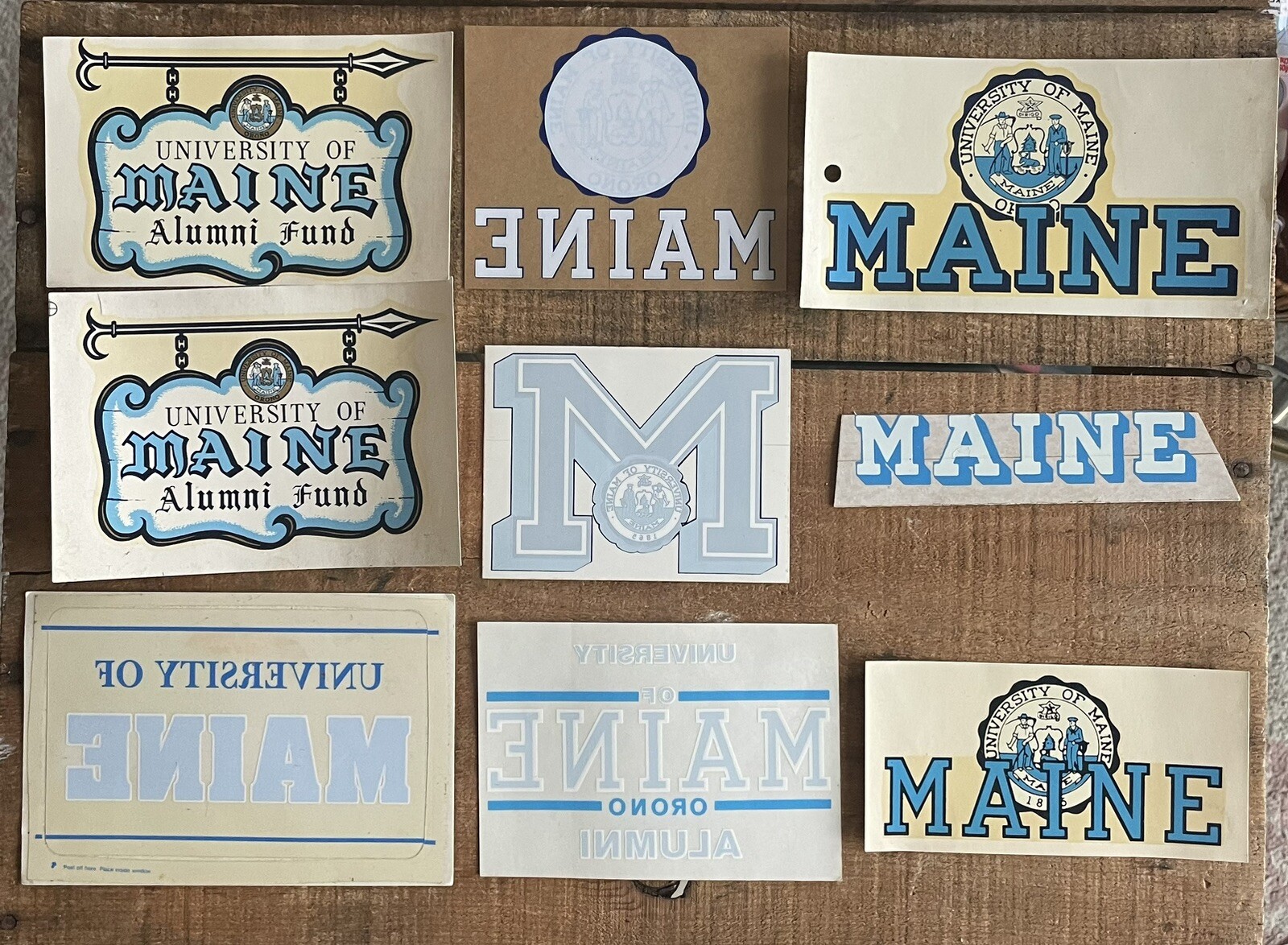 Lot of 9 Vintage NOS University of Maine UM Decals Stickers Unused ...