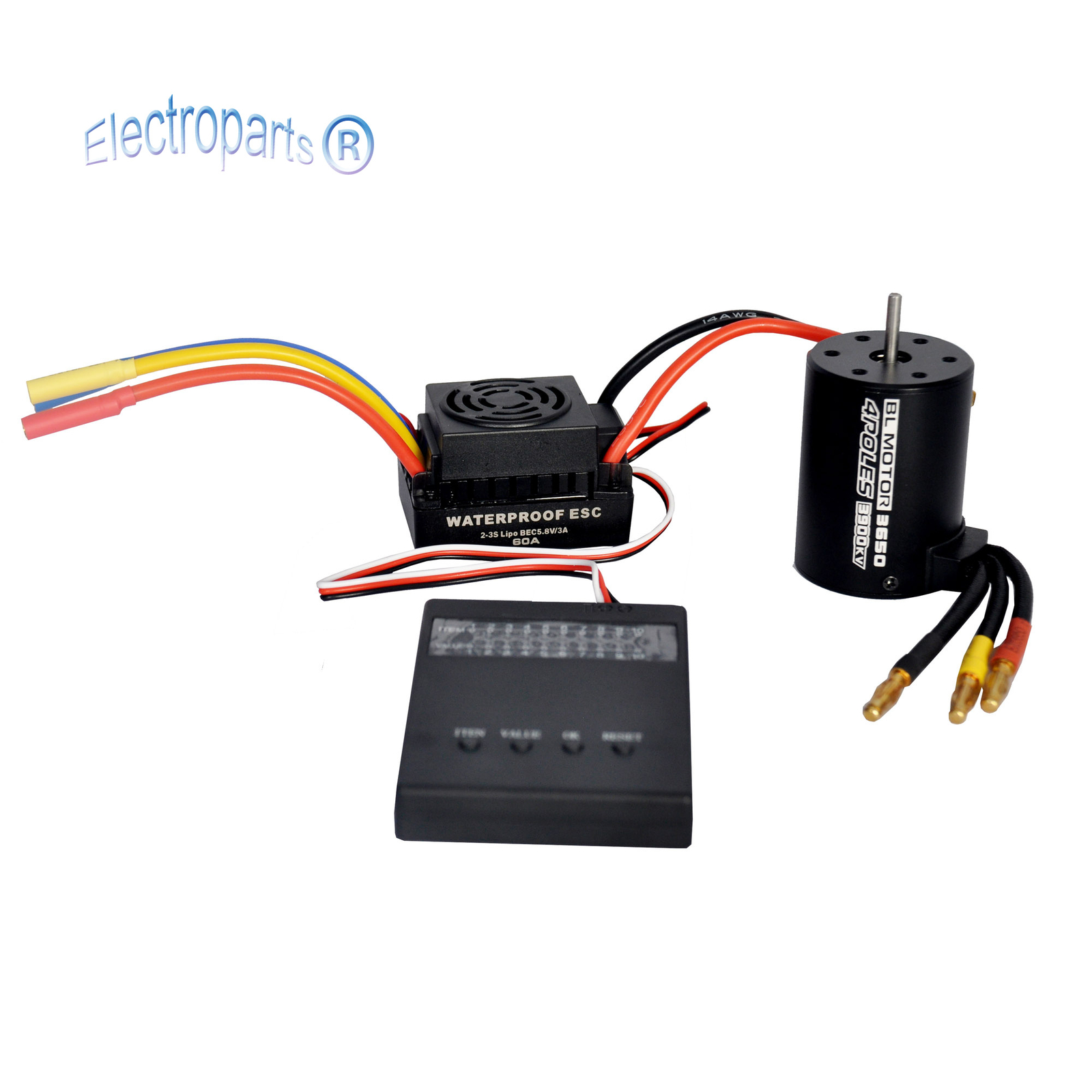 3650 3900KV Brushless Motor + 60A ESC Controller Combo for 1/10 RC Car ...