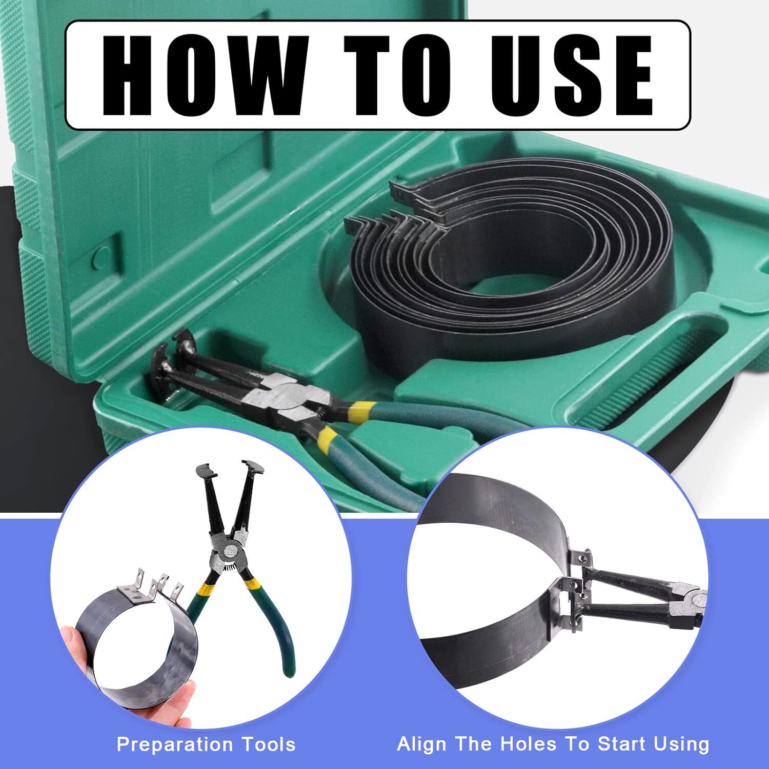 14Pcs Auto Engine Piston Ring Compressor Tool Set Piston Ring Pliers ...