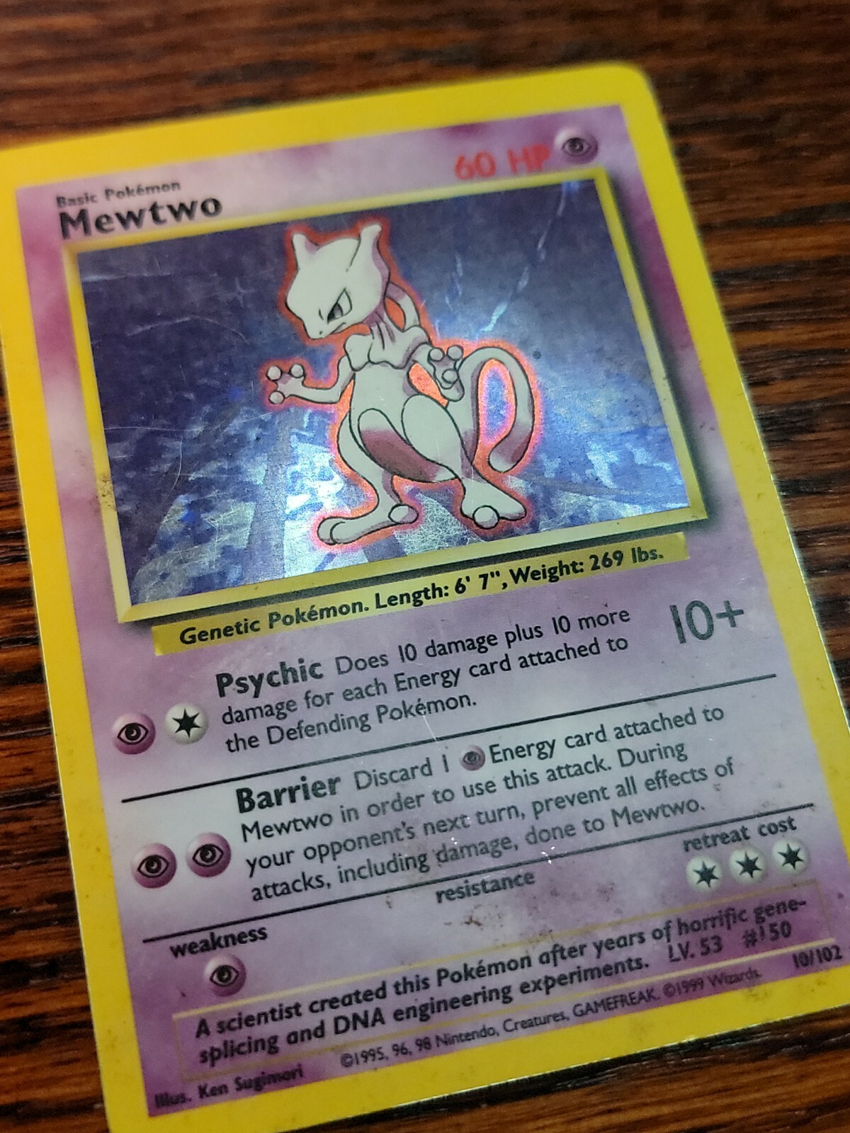 Mewtwo Base Set Holographic 10/102 Pokemon Card MP-PL | eBay