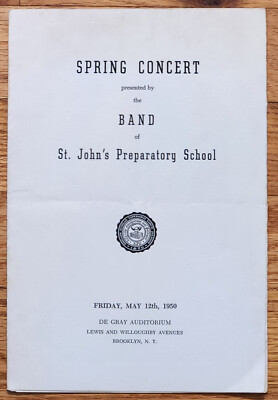 Spring Band Concert Program St. John's Prep School Brooklyn NY 1950 (B1 ...