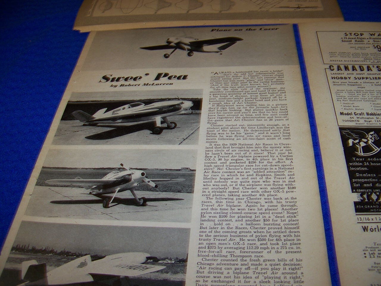 ART CHESTER SWEE PEA RACER..3-VIEWS/SPECS/CROSS SECTIONS/DETAILS..RARE ...