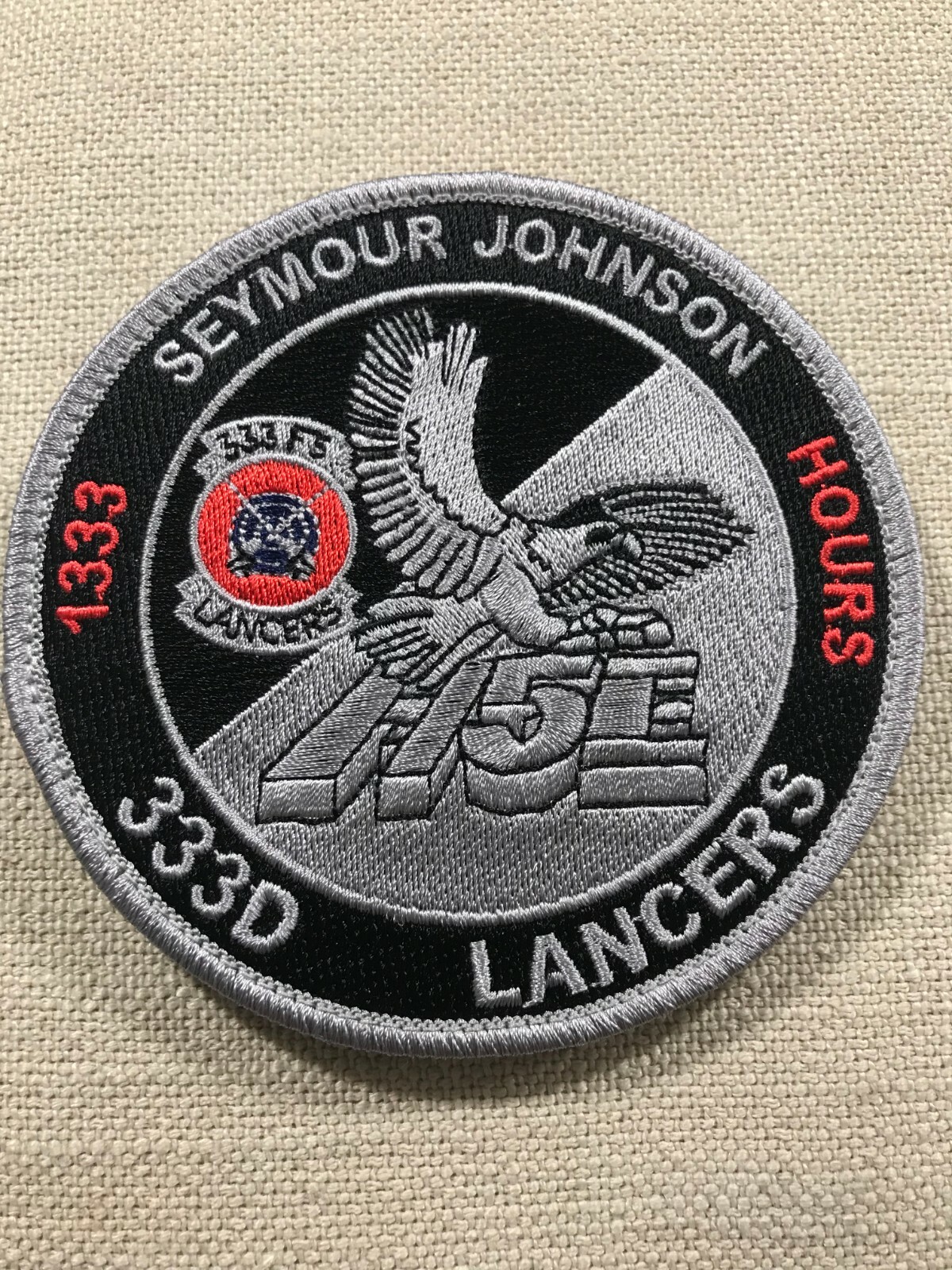 USAF "1333 Hours" Day/Night Patch. 333rd Fighter Squadron, Lancers, F ...
