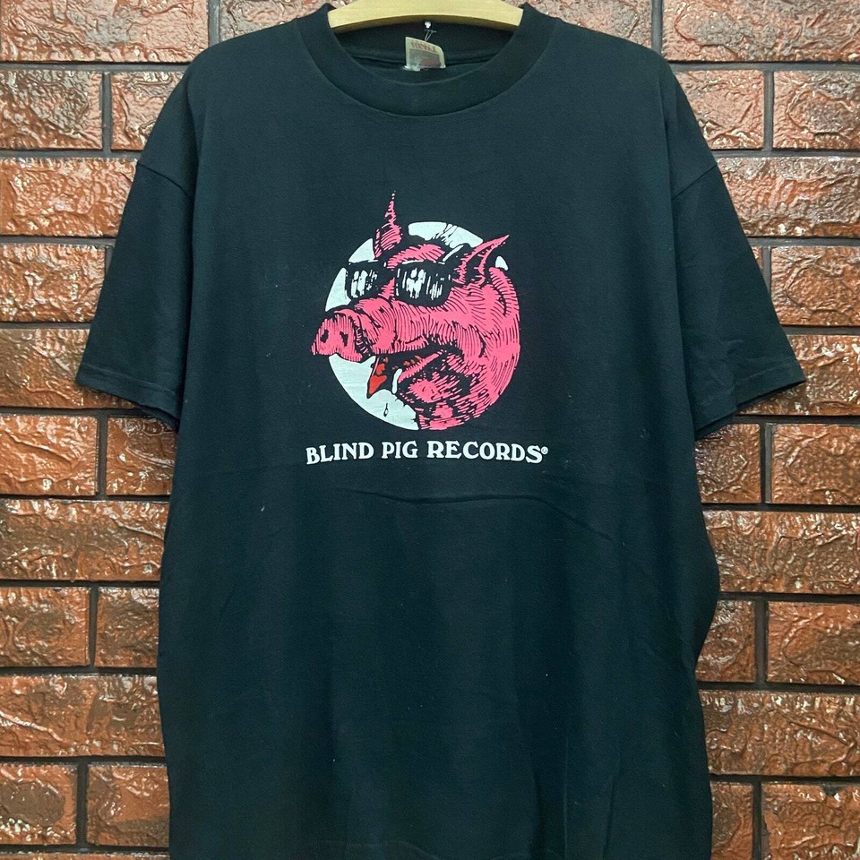 Vintage 90s Blind Pig Records American Blues Label T Shirt / Art rock ...