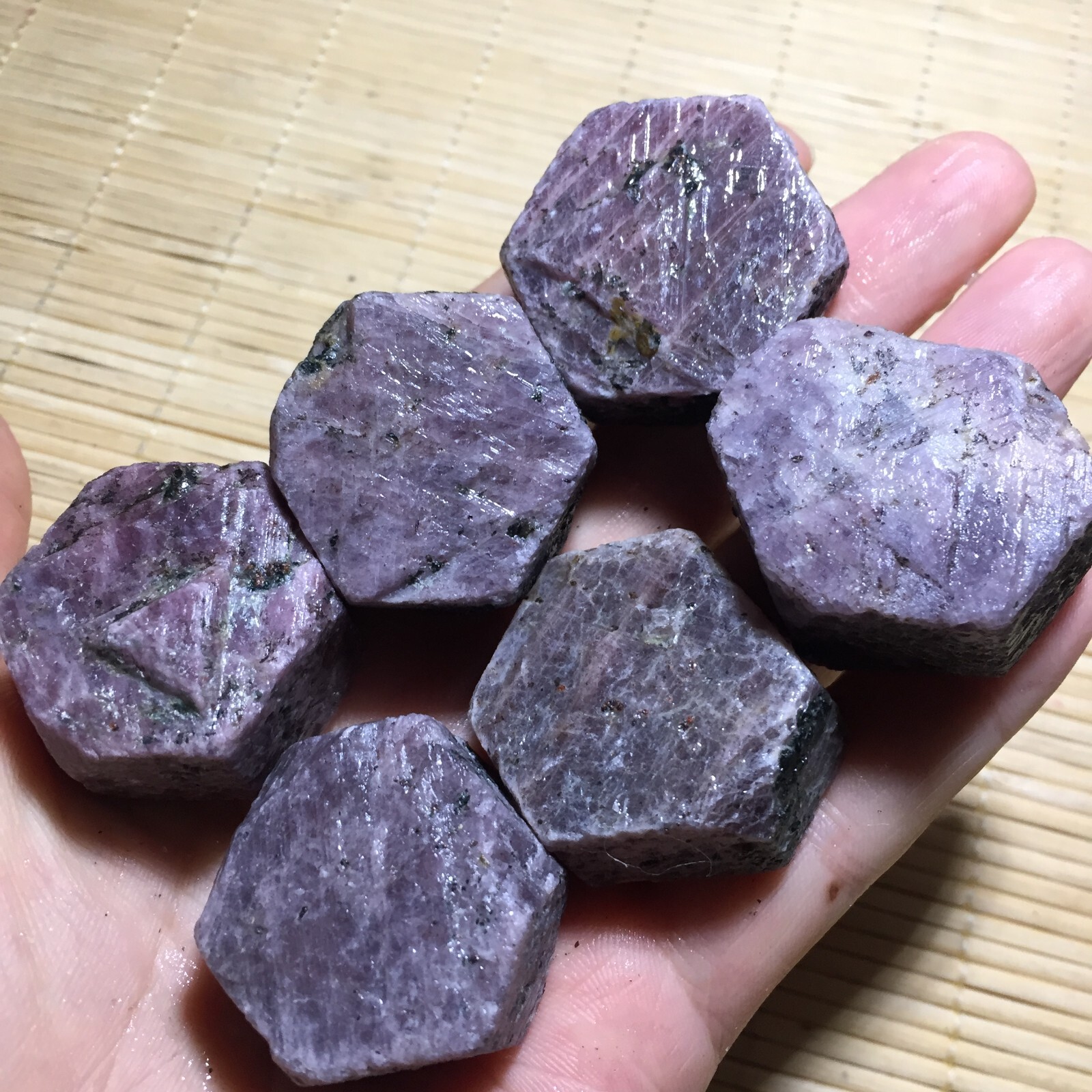 328g 6pcs Natural Red Corundum Ruby Crystal Rough Mineral Specimen F380 ...