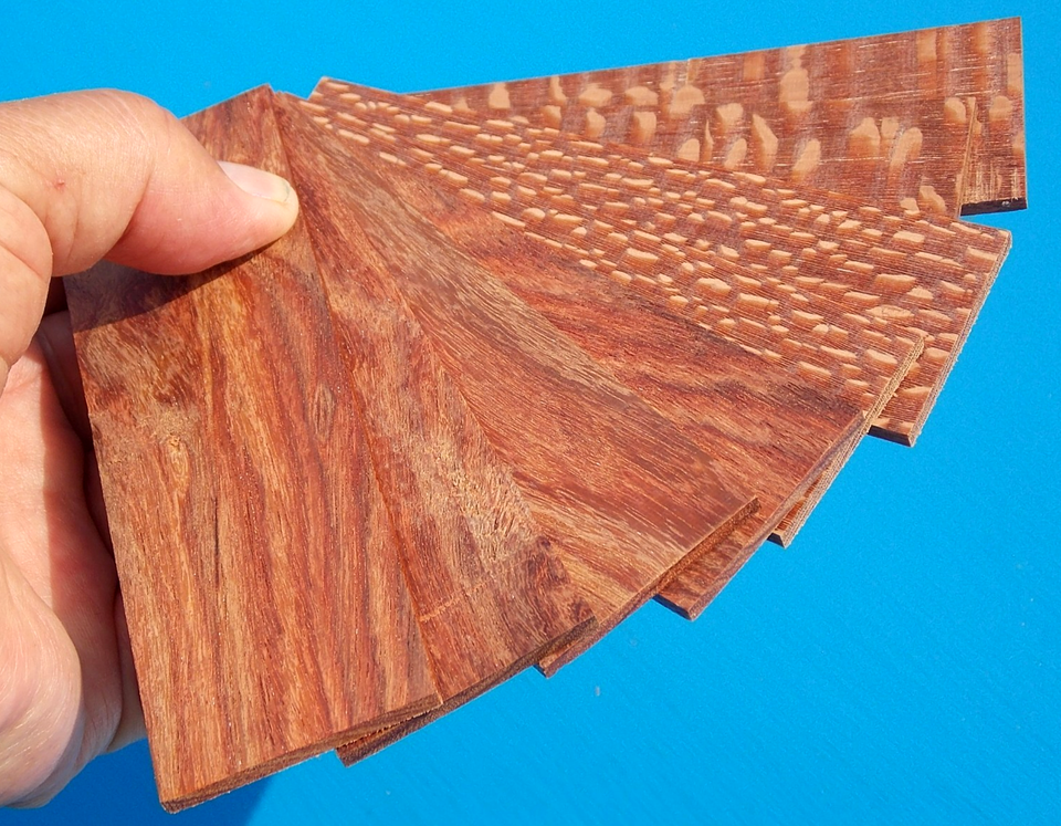 LEOPARDWOOD & TULIP POCKET KNIFE SCALES~8 PIECES CUT-OFF SMALL EXOTIC ...
