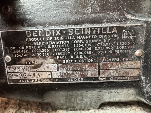 Bendix Scintilla Jacobs Radial Engine Magneto VMN7DF-5 Aircraft | eBay