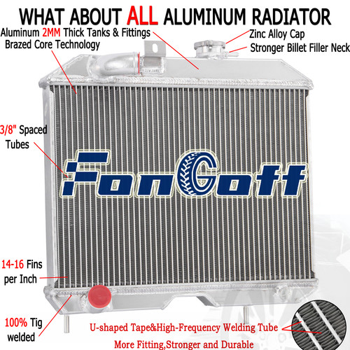 3-Row Aluminum Radiator For 1941-1952 Jeep Willys MB/CJ-2A/M38/ Ford ...