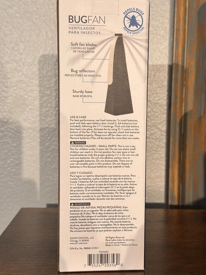 TREVA BugFan Chemical-Free Portable Insect Repellent Fan | eBay