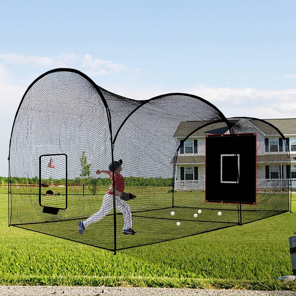 22×12×10FT Batting Cage,Portable Batting Cage, Baseball and Softball Batting ... | eBay