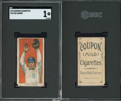 1910 T206 T213-1 Ed Lennox Brooklyn Superbas SGC 1 ***Coupon Type 1 ...