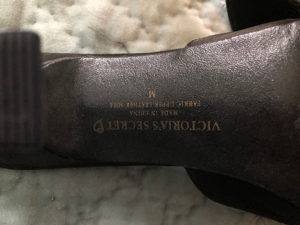 NIB VICTORIA'S SECRETE FEATHER MARABOU MULES SATIN SLIPPERS HEELS - M ...