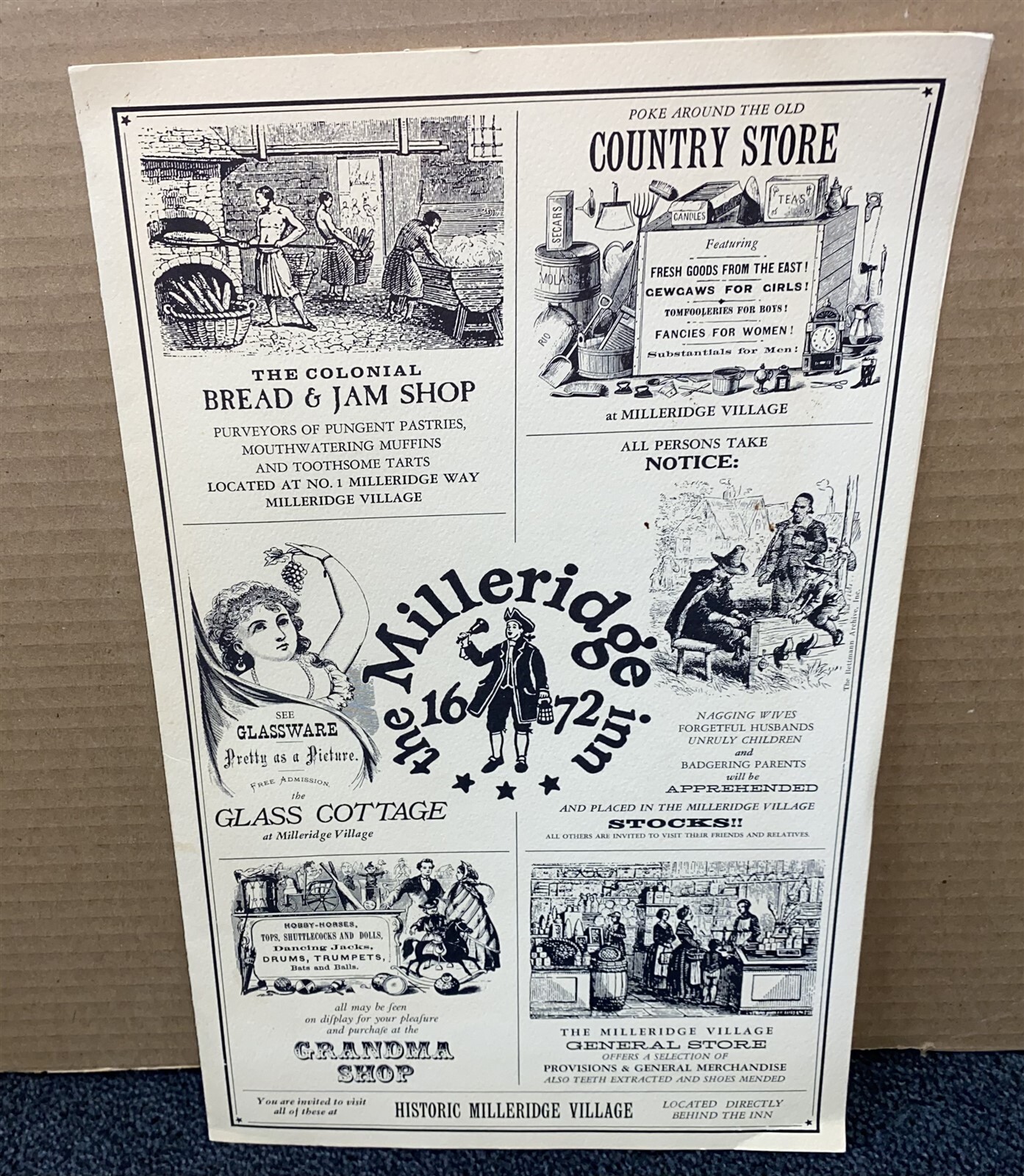 Vintage Milleridge Inn Restaurant Menu Long Island New York 14" by 8 3/ ...