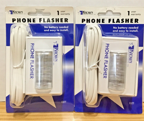 2 Strobe Light Ringer Telephone Flasher Bright LED Home Hearing ...