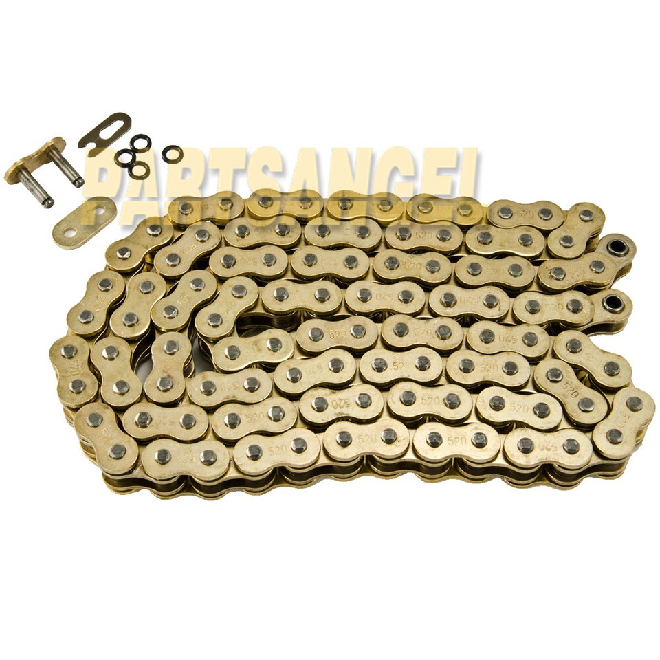 Gold 520 O-Ring Drive Chain 120 Links With Connecting Master Link for ...
