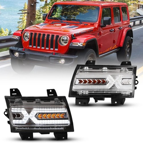 Full LED DRL Sequential Turn Signal For 2018-2022 Jeep Wrangler JL ...