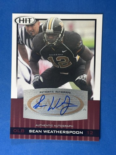 2010 SAGE HIT Autographs Sean Weatherspoon Missouri Tigers | eBay