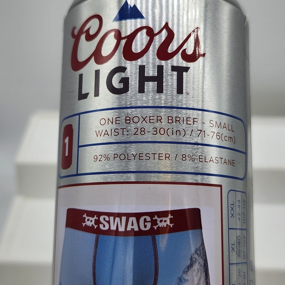 Coors Light Beer Swag Boxer Briefs in GIFT CAN, Men's Size SMALL ...