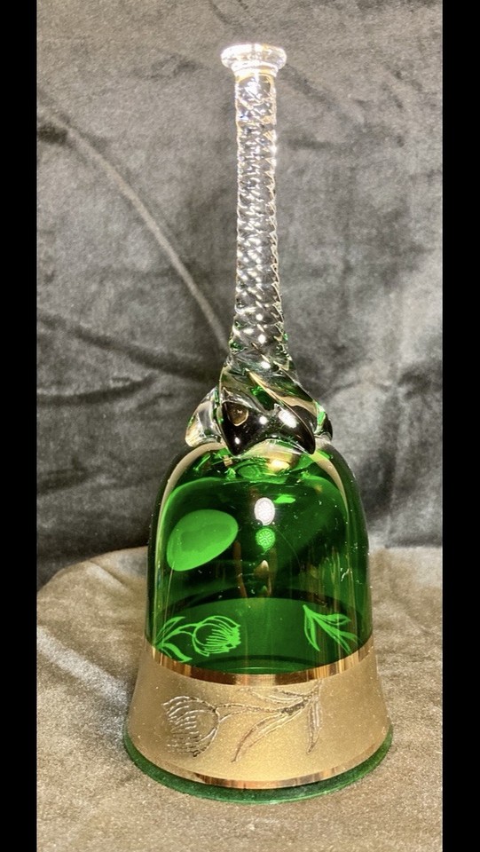 Ofnah Emerald Green Hand Cut Crystal Bell Made In Germany Vintage | eBay