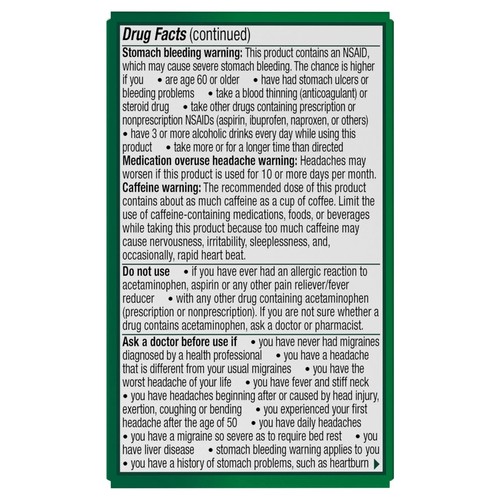 Excedrin Migraine Pain Reliever Acetaminophen 24 Coated Caplets EXP 03/ ...