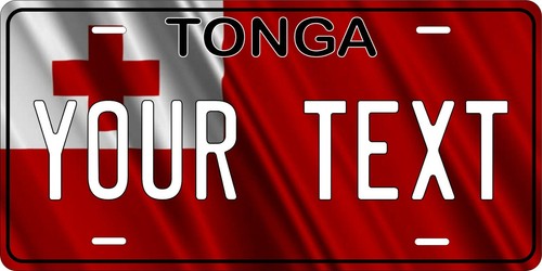 Tonga Flag Wave License Plate Personalized Car Auto Bike Motorcycle ...
