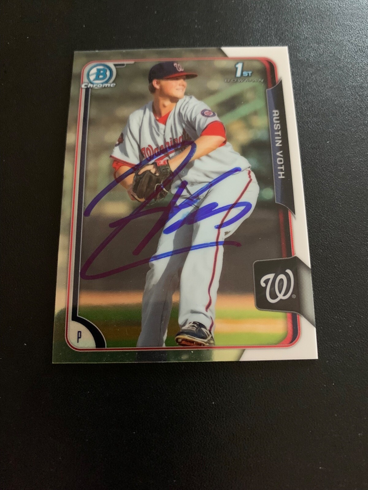 Austin Voth Signed 2015 Bowman Chrome Card Washington Nationals ...