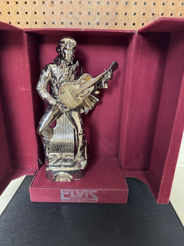 Vintage Elvis Silver Anniversary Decanter w/ ORIGINAL BOX | eBay