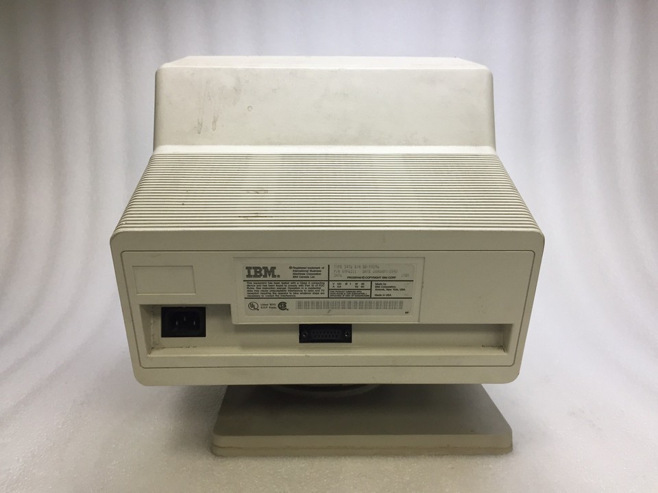Vintage IBM 3476 Green Twinax 14in Display Terminal Workstation Monitor ...