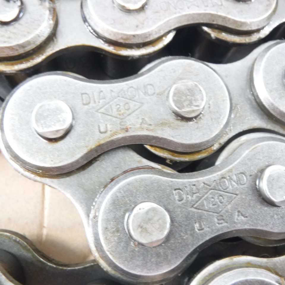 10' Diamond Chain Company 1-1/2" Pitch 120 RIV 1 Strand Roller Chain | eBay