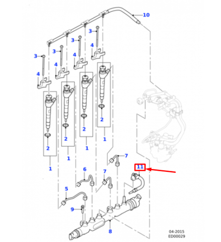 JAGUAR F-PACE X761 Kraftstoffverteilerrohr JDE39028 NEU ORIGINAL | eBay
