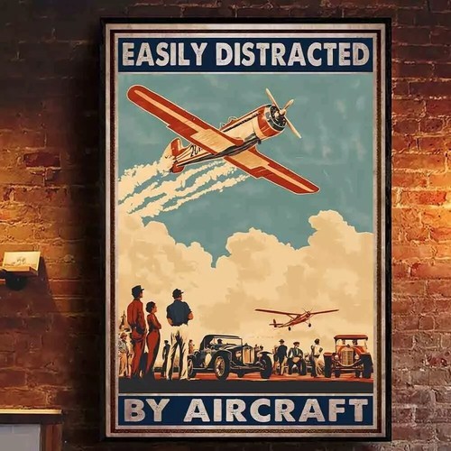 Pilot Airplane Easily Distracted By Aircraft Flying Air Poster | eBay