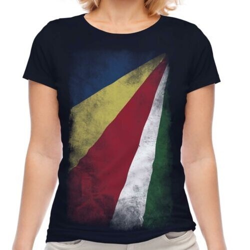 SEYCHELLES FADED FLAG LADIES T-SHIRT TEE TOP SESEL SEYCHELLOIS GIFT ...